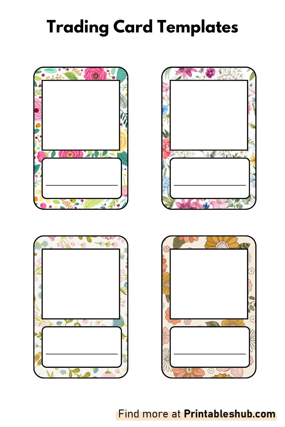 Free Printable Blank Trading Card Templates [PDF Included] - Printables Hub