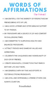 Printable Words Of Affirmations [PDF Included] - Printables Hub