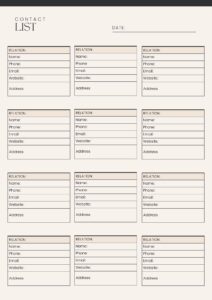 Free Printable Contact List Templates [PDF Included] - Printables Hub