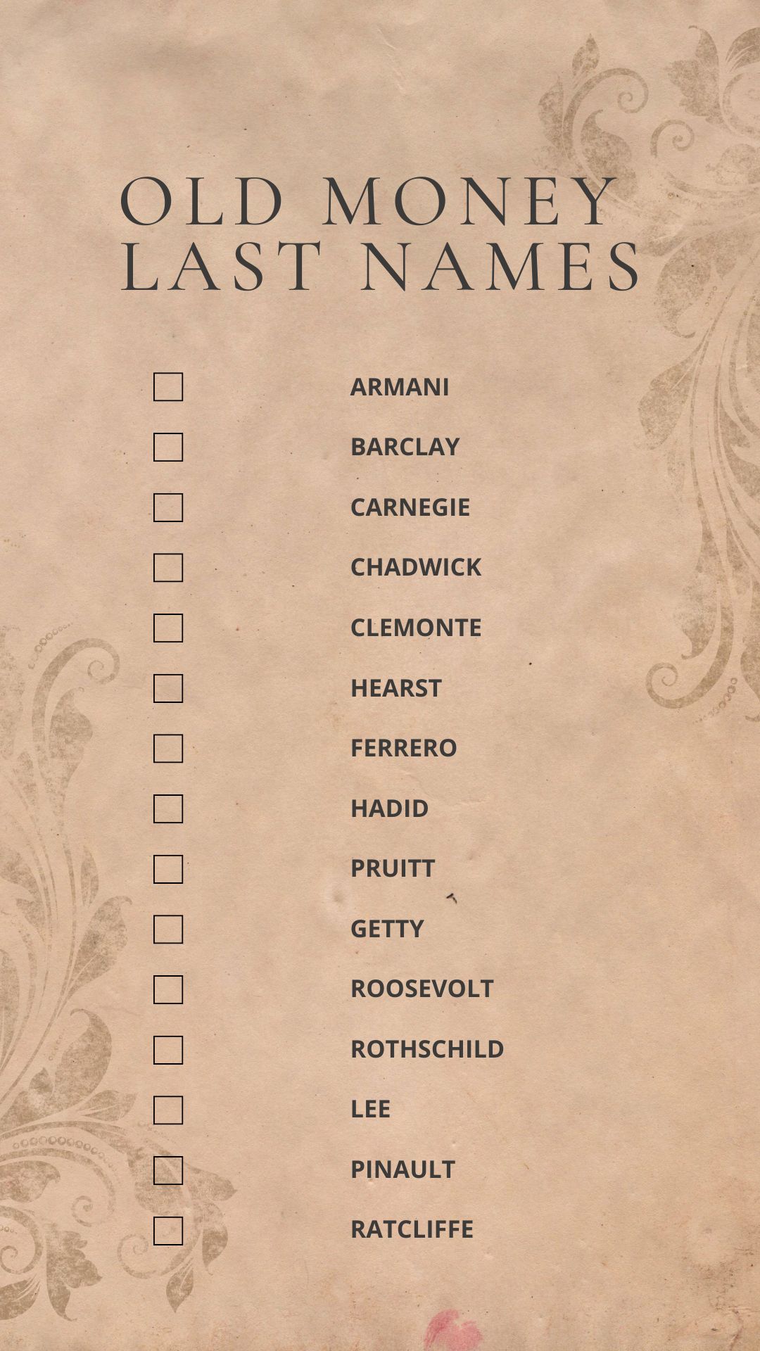 Printable List Of Unique Last Names [PDF Included] - Printables Hub