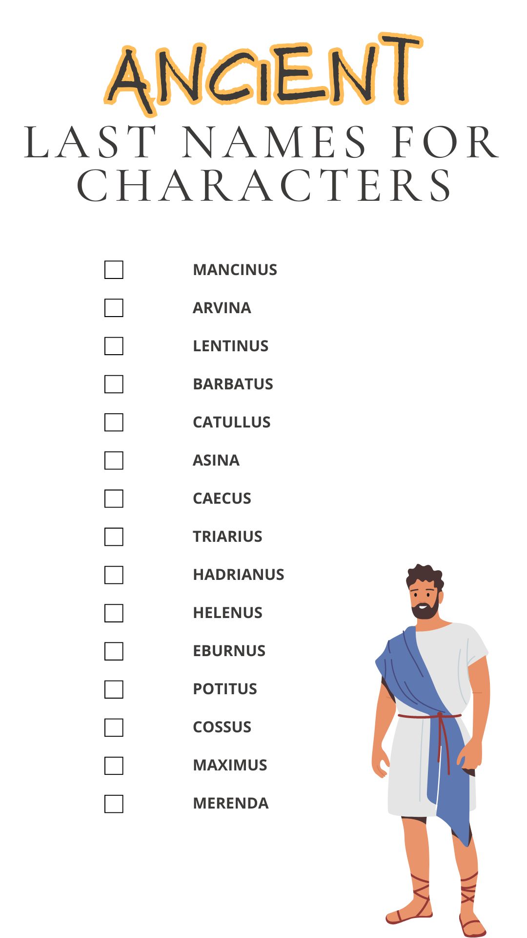 Printable List of Last Names For Characters - Printables Hub