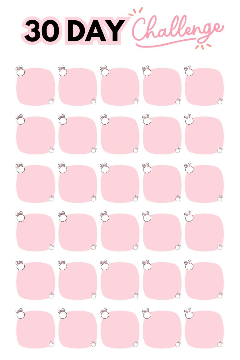 Printable 30-Day Challenge Blank Templates - Printables Hub