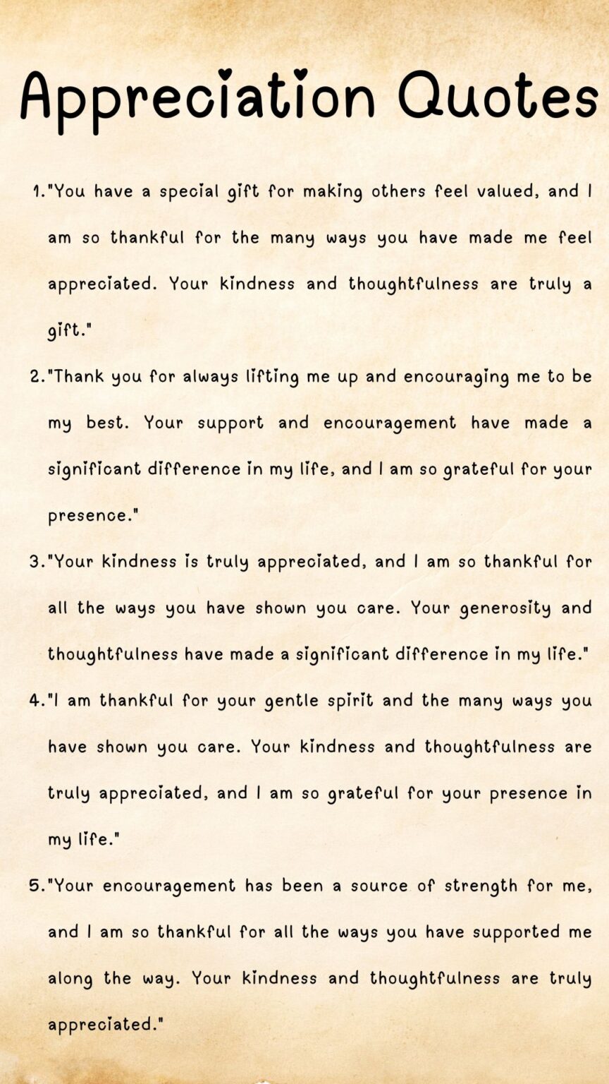 Printable Lists of Appreciation Quotes - Printables Hub