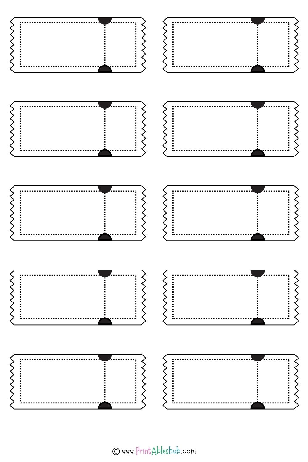 Free Printable Blank Ticket Design Templates [PDF Included ...