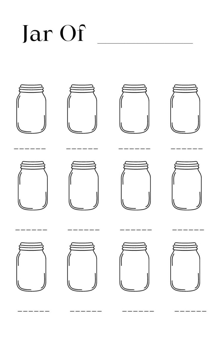 Printable Blank Fill the Jars Templates [PDF Included] - Printables Hub