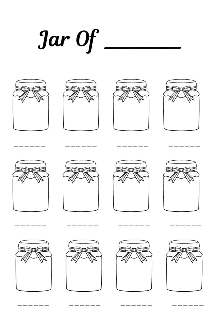 Printable Blank Fill the Jars Templates [PDF Included] - Printables Hub