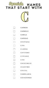 Printable lists of Names that start with 'C' - Printables Hub