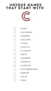 Printable lists of Names that start with 'C' - Printables Hub