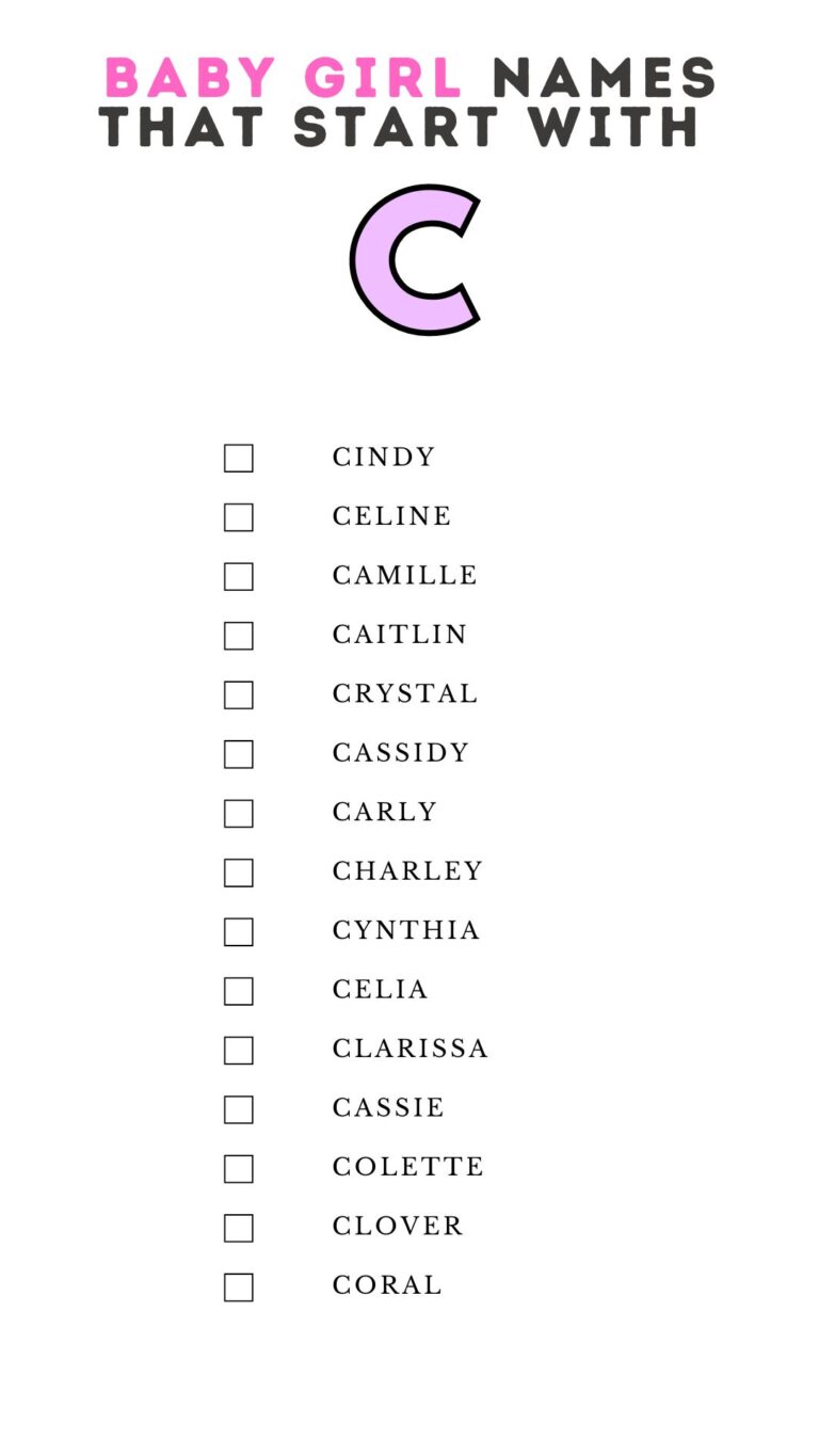 Printable lists of Names that start with 'C' - Printables Hub