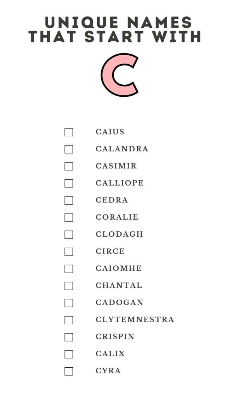 Printable lists of Names that start with 'C' - Printables Hub
