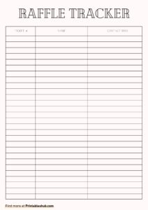 Printable Raffle Ticket Tracker Templates - Printables Hub