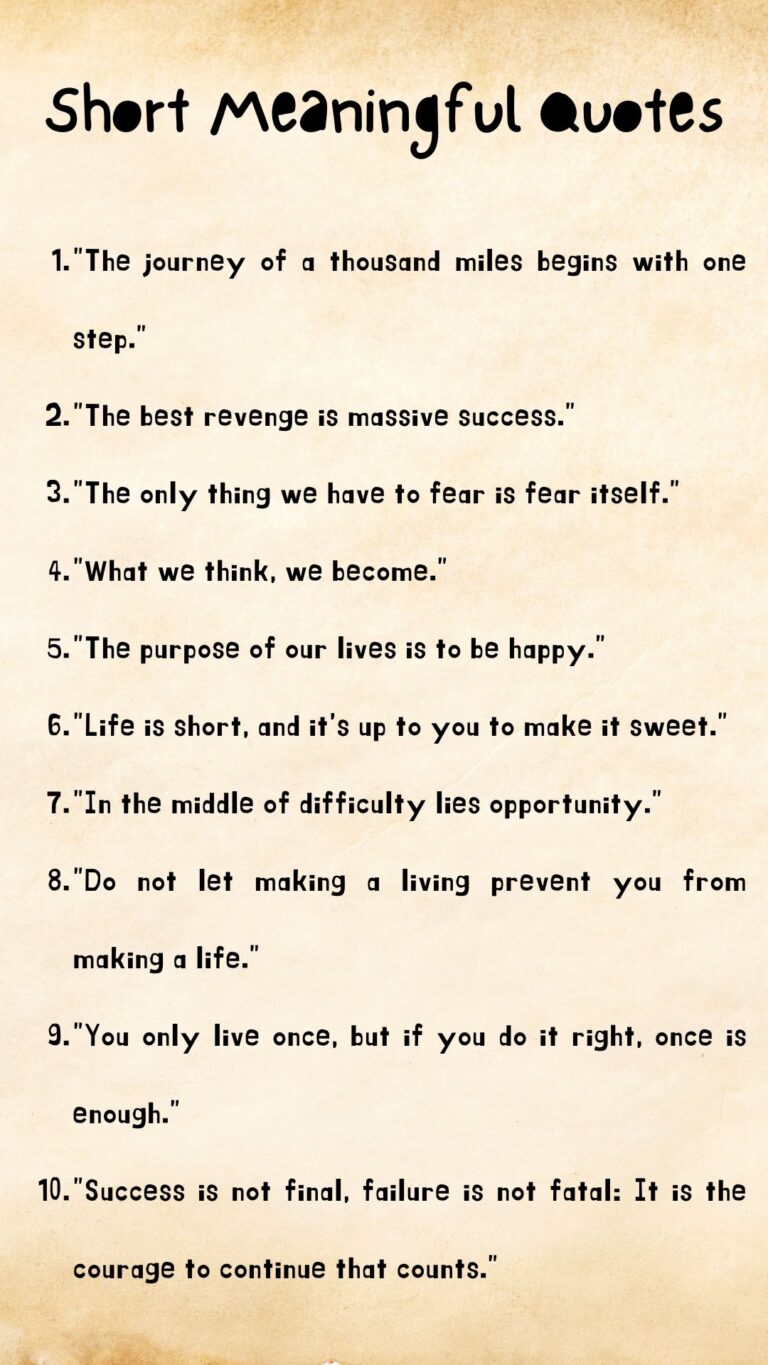 Printable Lists of Short Meaningful Quotes - Printables Hub
