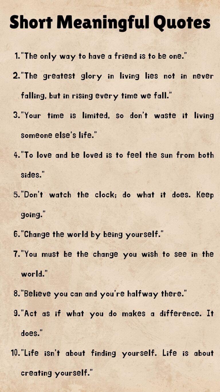 Printable Lists of Short Meaningful Quotes - Printables Hub