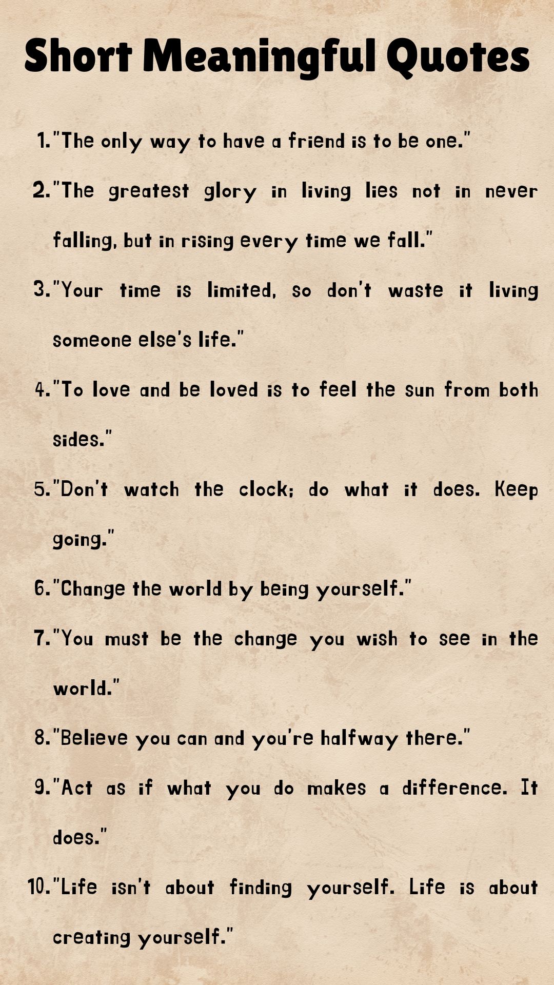 Printable Lists of Short Meaningful Quotes - Printables Hub