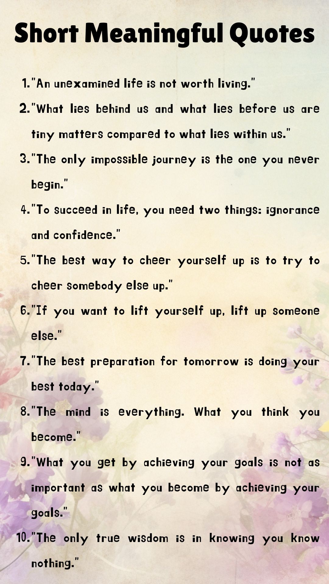 Printable Lists of Short Meaningful Quotes - Printables Hub
