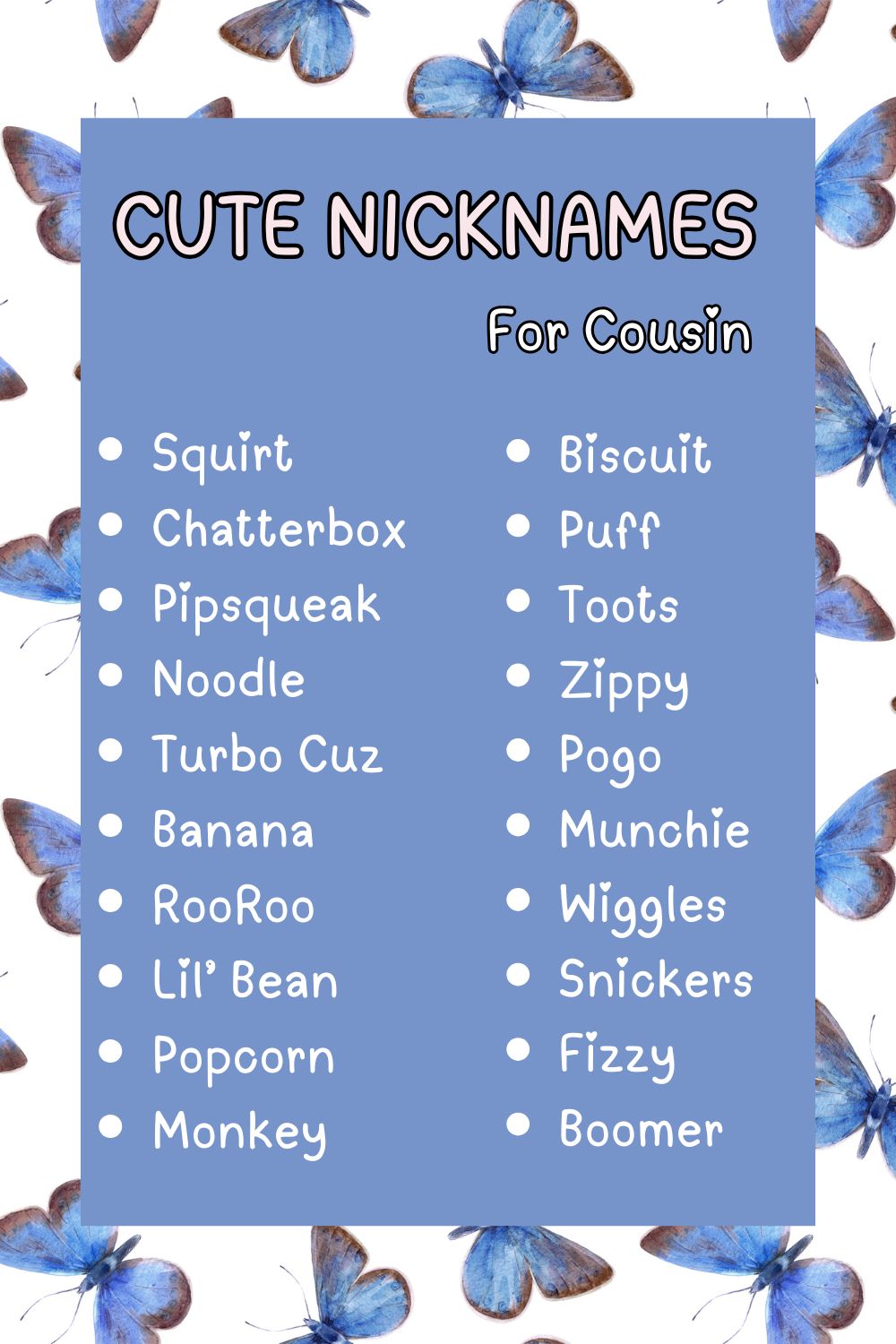 Printable Lists Of Cute Nicknames - Printables Hub