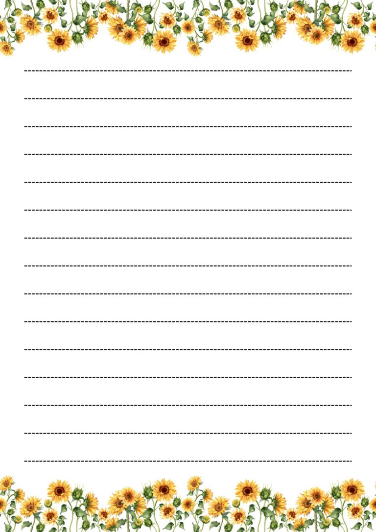 Printable Lined Paper Sheets [PDF Included] - Printables Hub