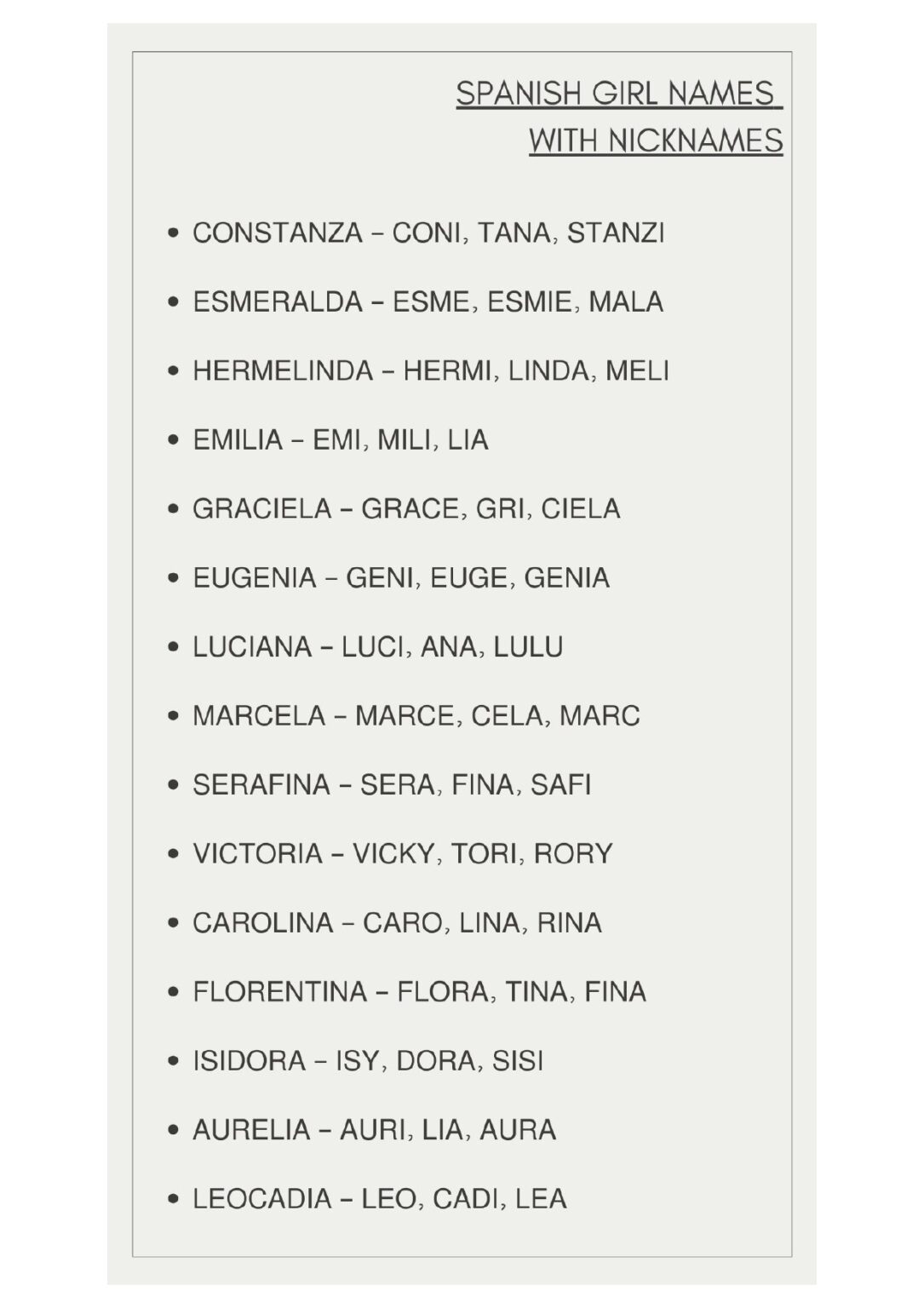 Printable Lists Of Cute Nicknames - Printables Hub