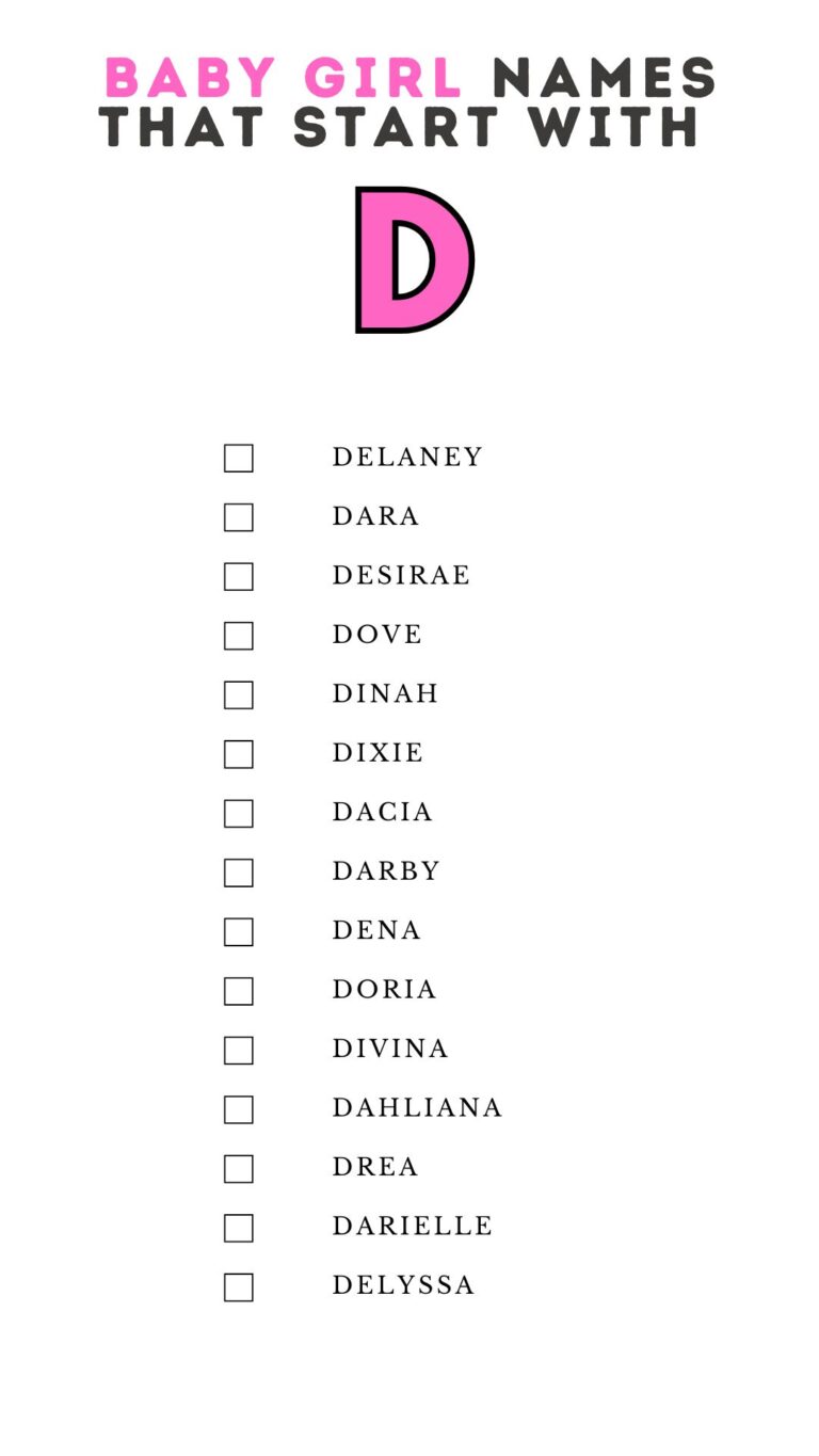 Printable Lists Of Names That Start With 'D' - Printables Hub