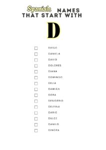 Printable Lists Of Names That Start With 'D' - Printables Hub