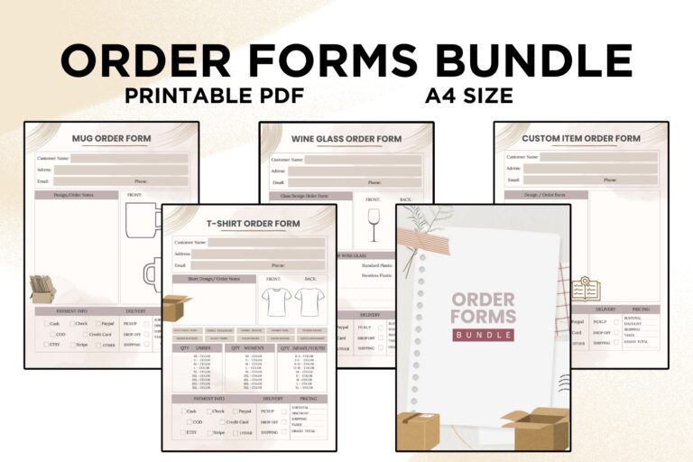 Printable Order Forms Bundle PDF - Printables Hub