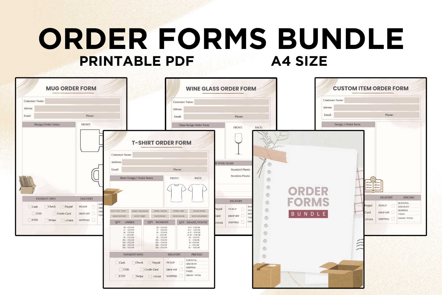 Printable Order Forms Bundle PDF - Printables Hub