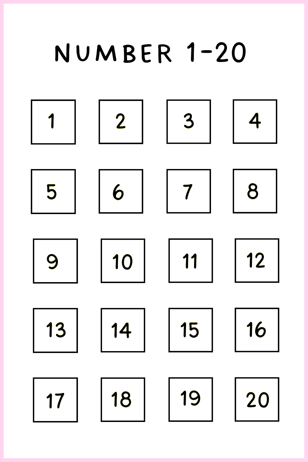 Printable Number Charts 1-20 [PDF Included] - Printables Hub