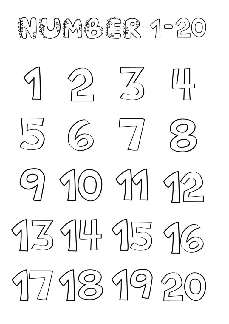 Printable Number Charts 1-20 [PDF Included] - Printables Hub