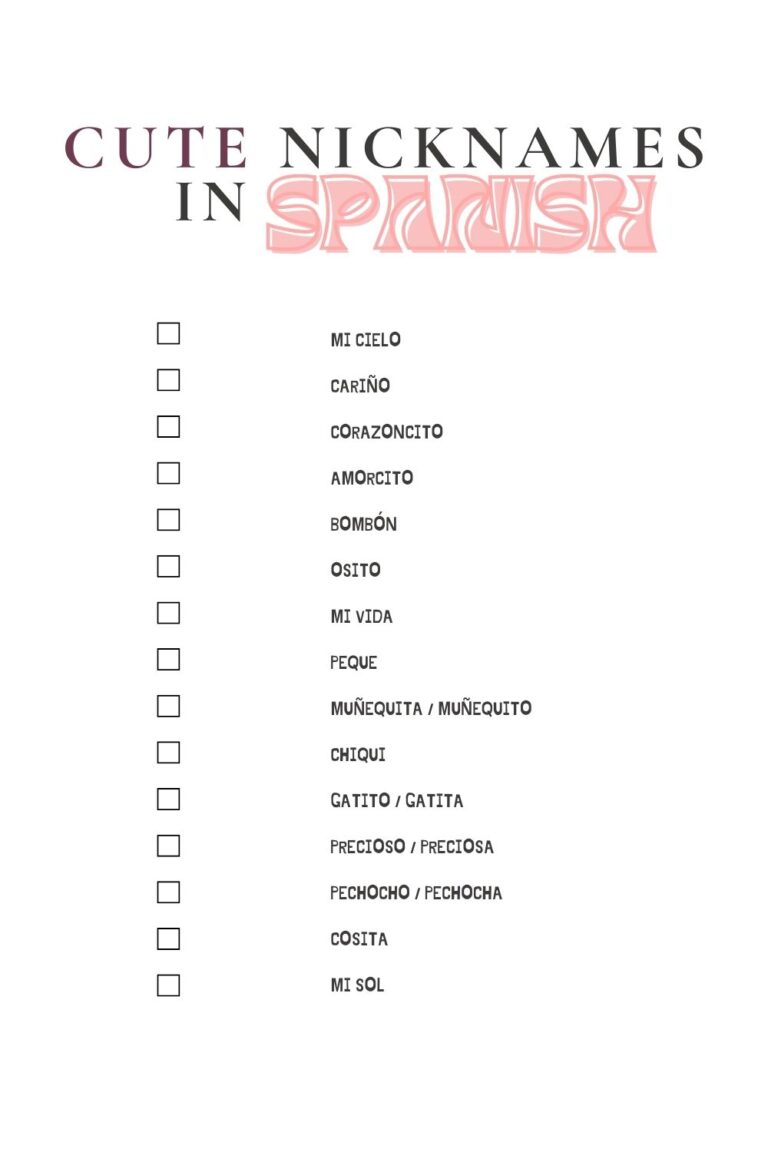 Printable Lists Of Cute Nicknames - Printables Hub