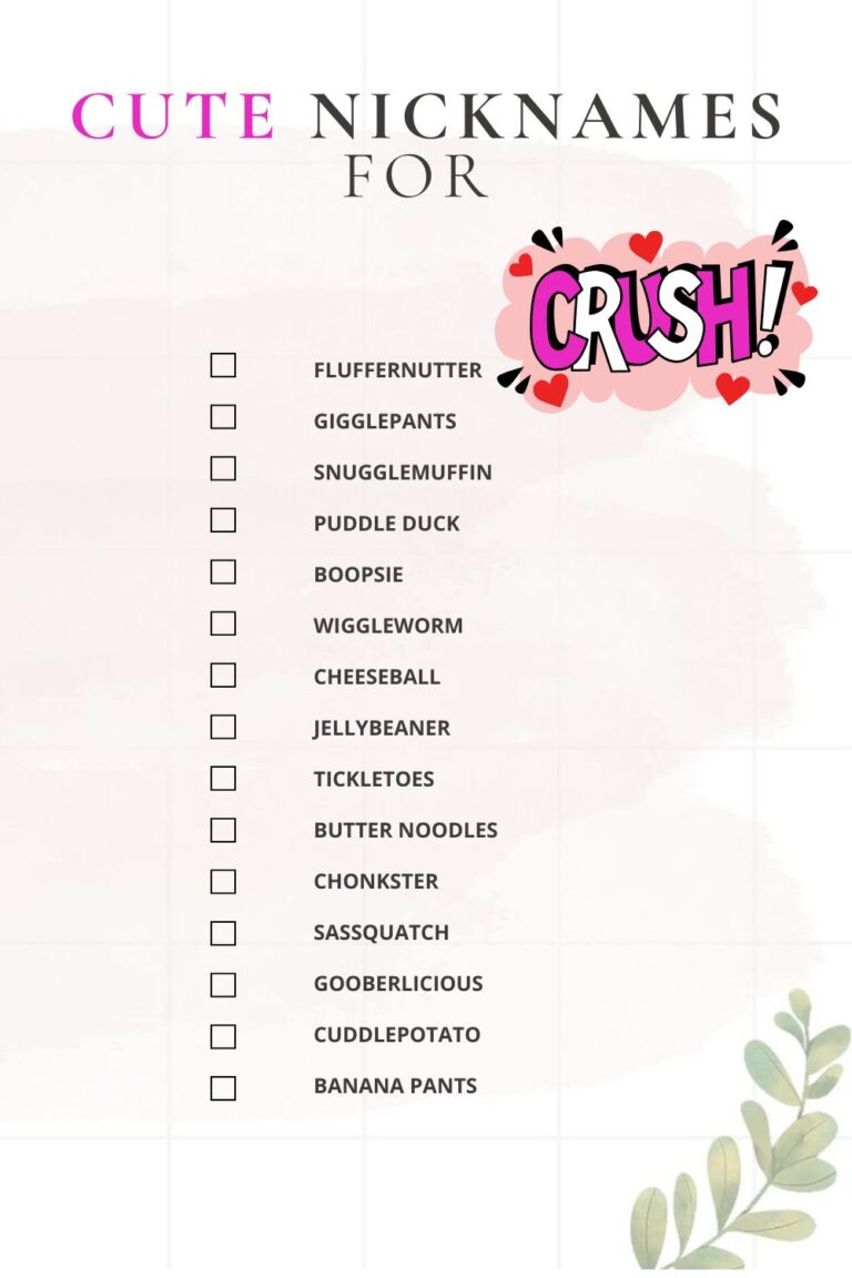 Printable Lists Of Cute Nicknames - Printables Hub