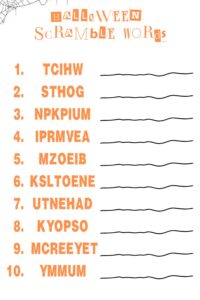 Printable Halloween Scramble Words Worksheets - Printables Hub