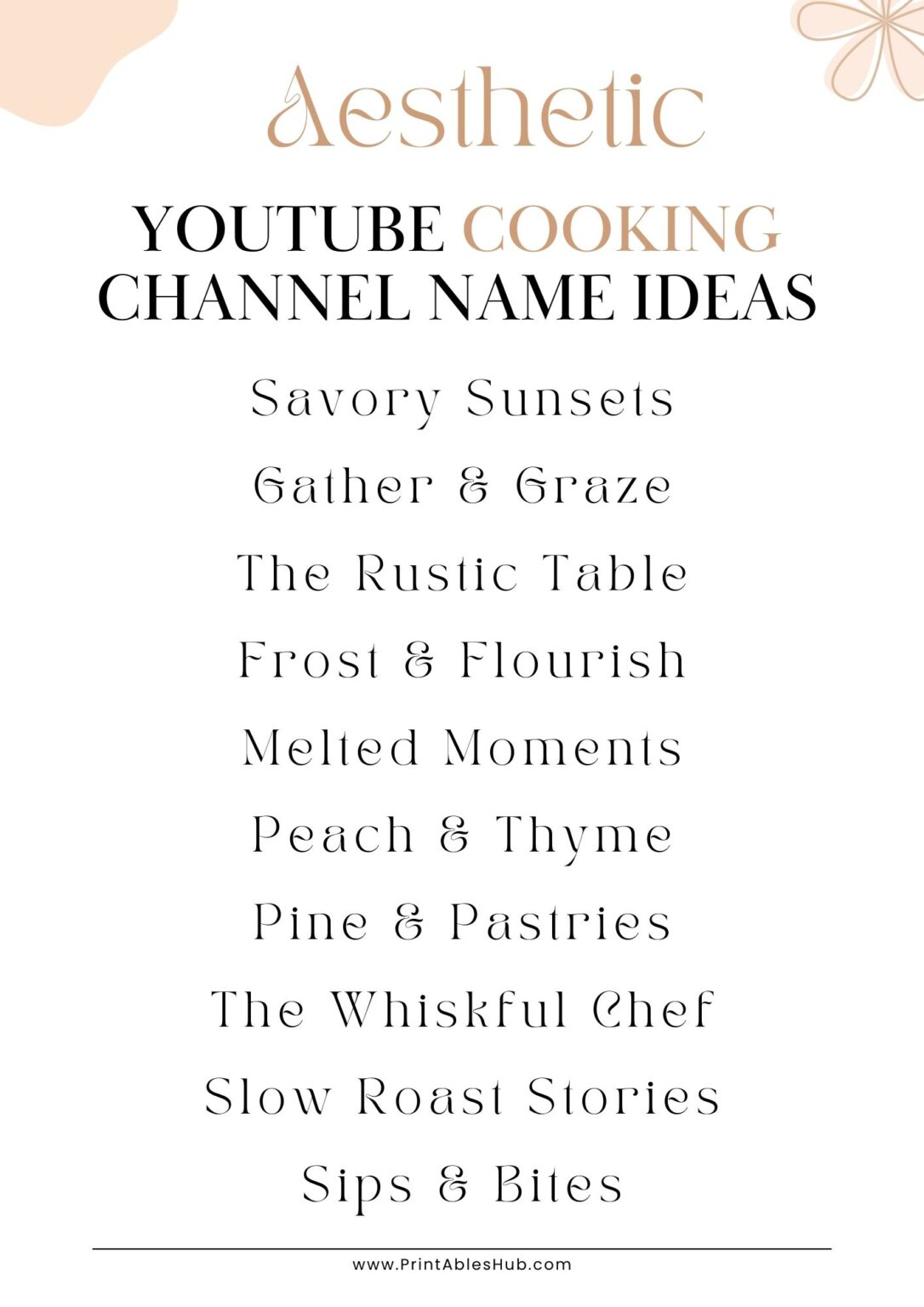 YouTube Channel Name Ideas: Printable Lists - Printables Hub