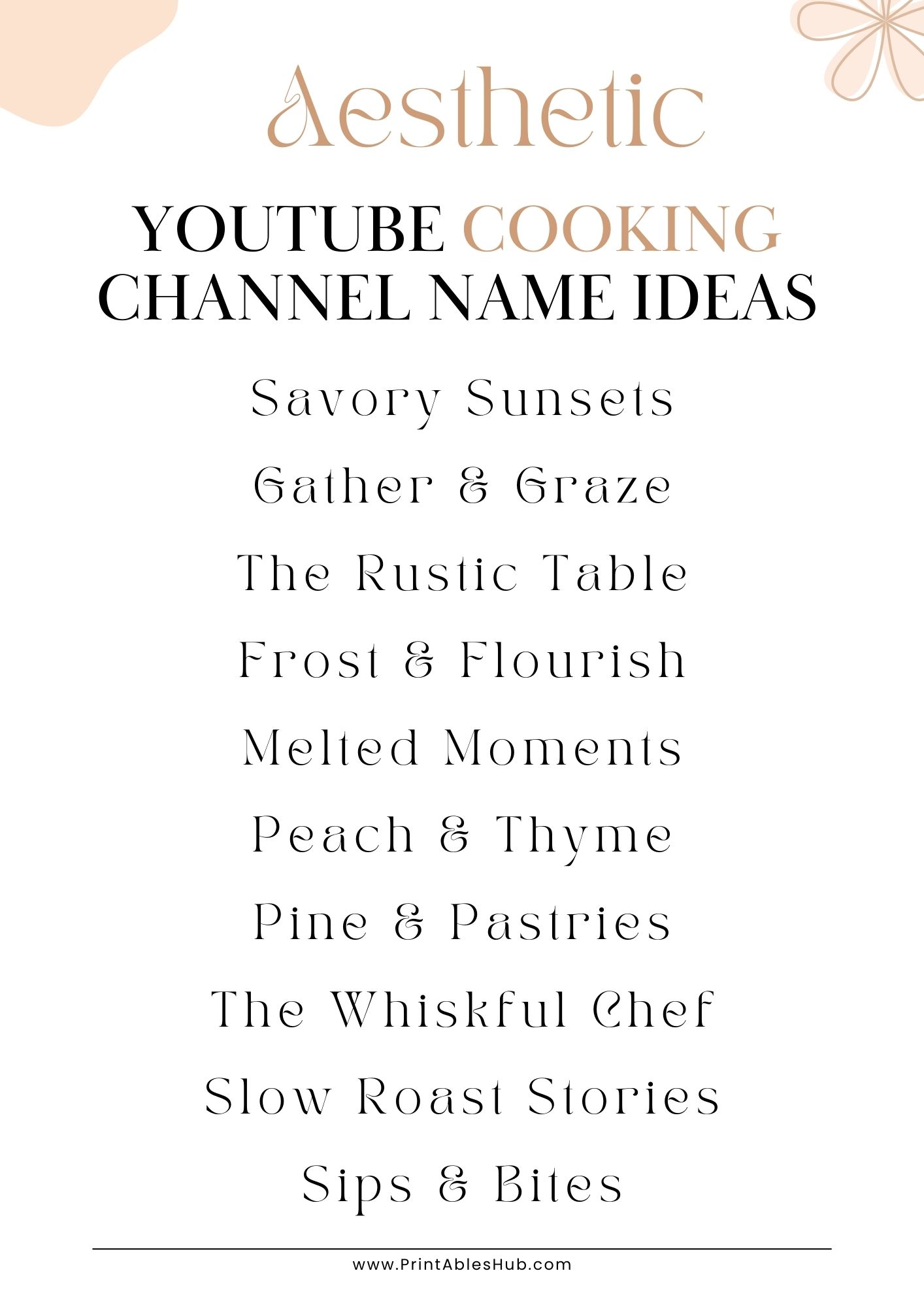 YouTube Channel Name Ideas: Printable Lists - Printables Hub