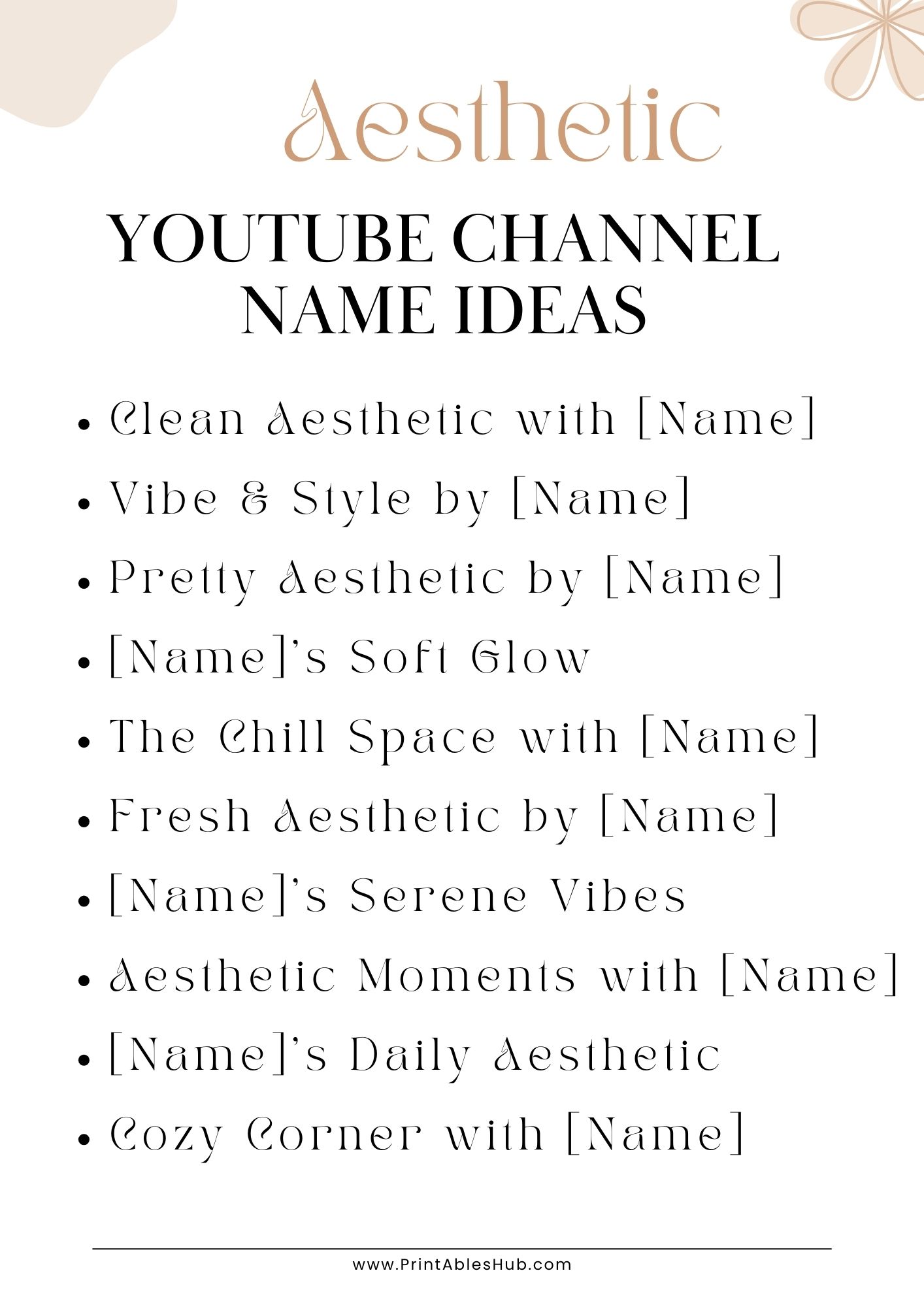 YouTube Channel Name Ideas: Printable Lists - Printables Hub