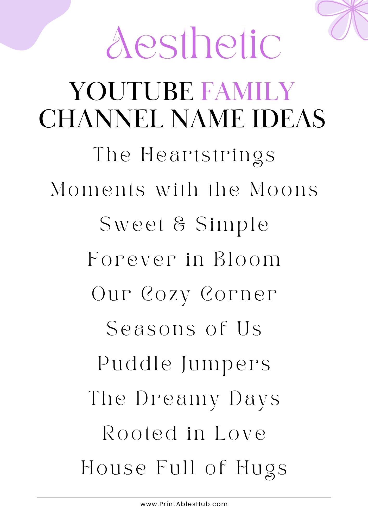 YouTube Channel Name Ideas: Printable Lists - Printables Hub