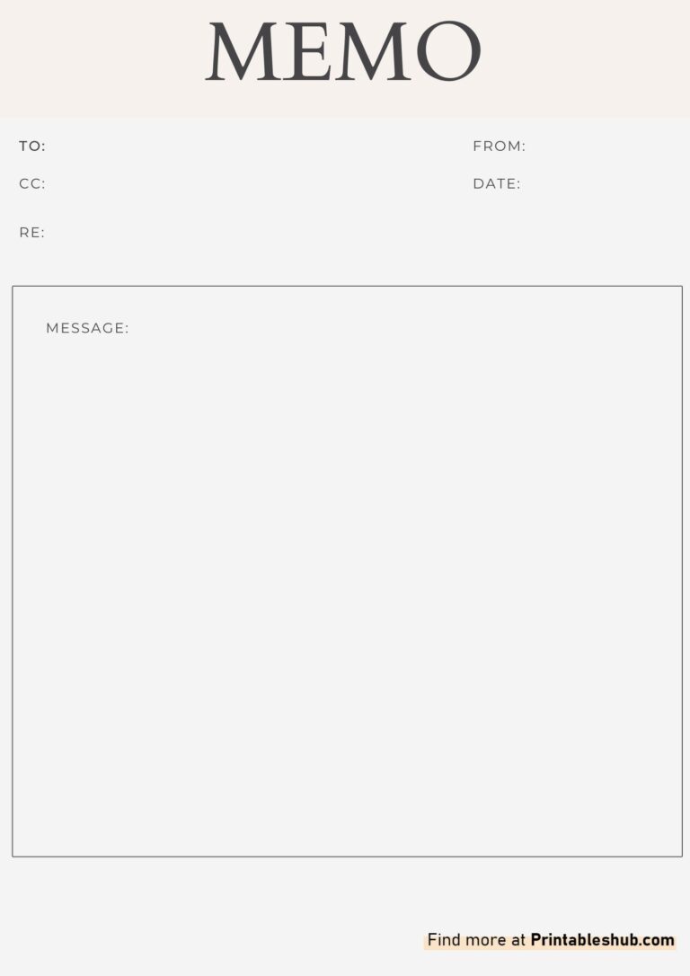 Printable Blank Memo Templates [PDF Included] - Printables Hub