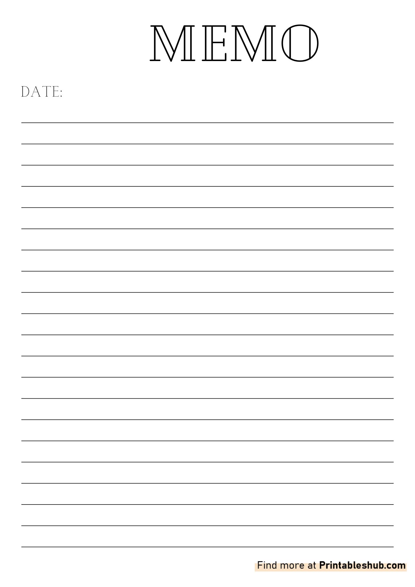 Printable Blank Memo Templates [PDF Included] - Printables Hub