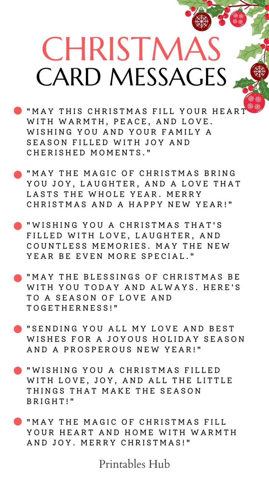 Printable Christmas Messages For Cards - Printables Hub