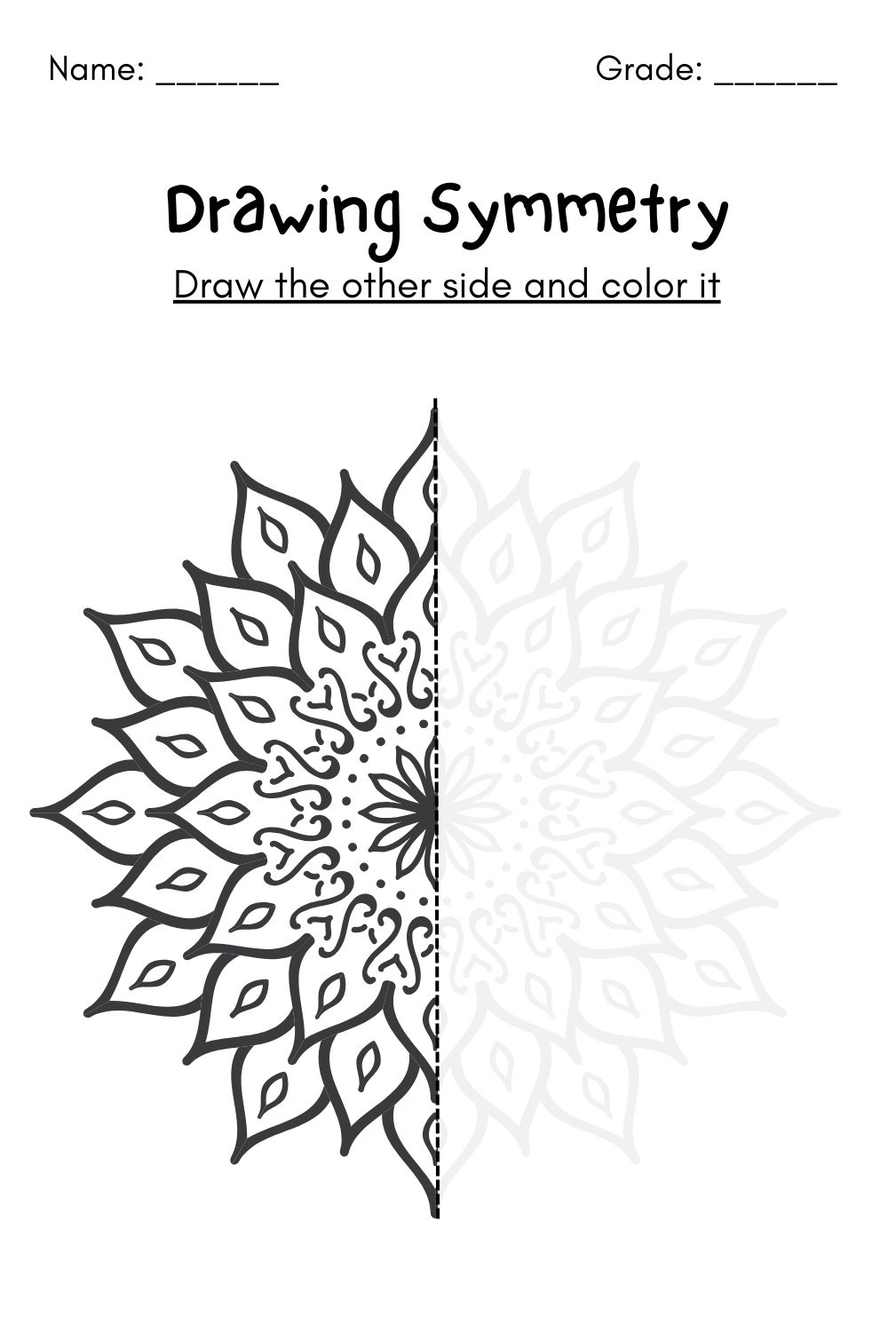Printable Symmetry Drawing Sheets PDF - Printables Hub