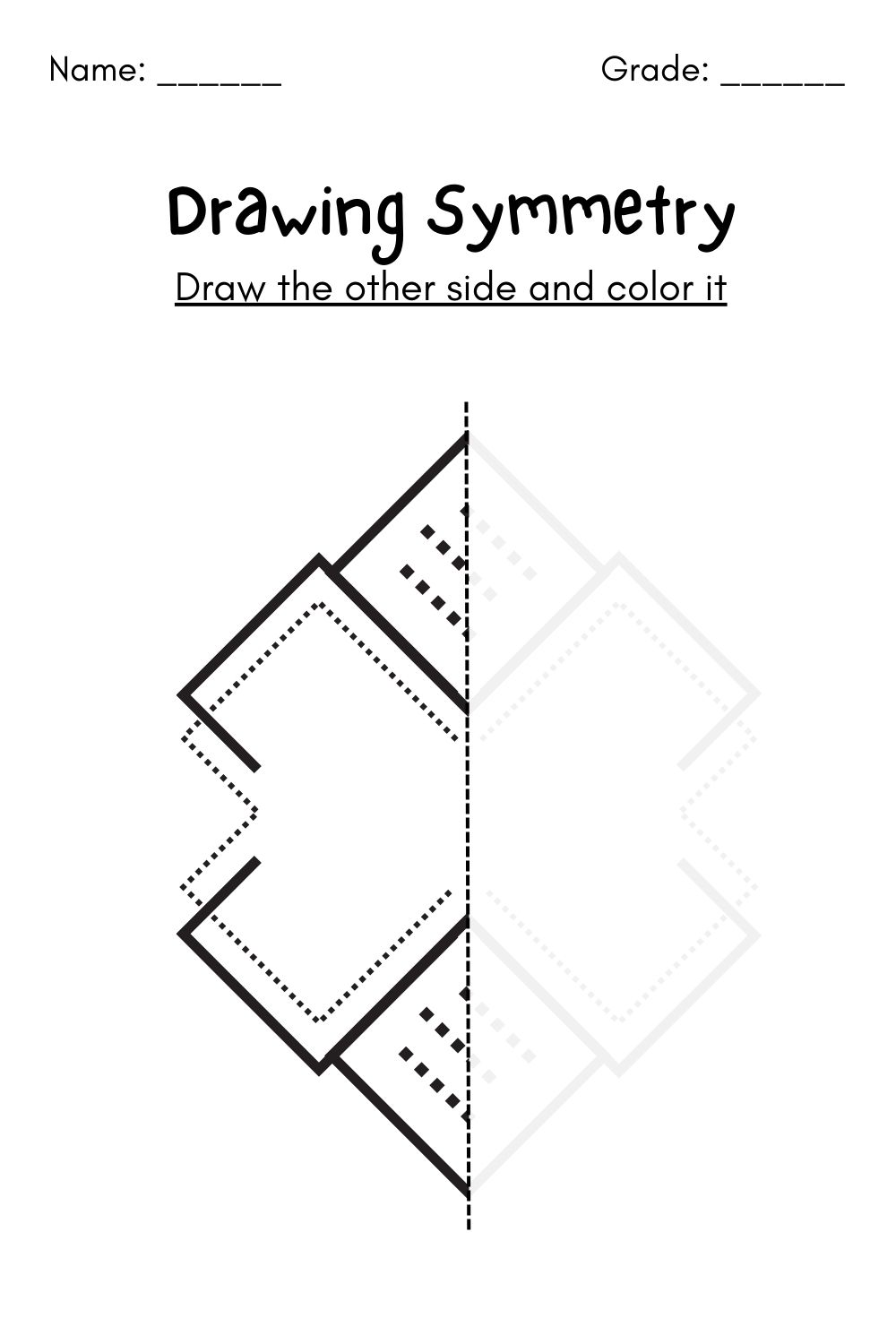 Printable Symmetry Drawing Sheets PDF - Printables Hub