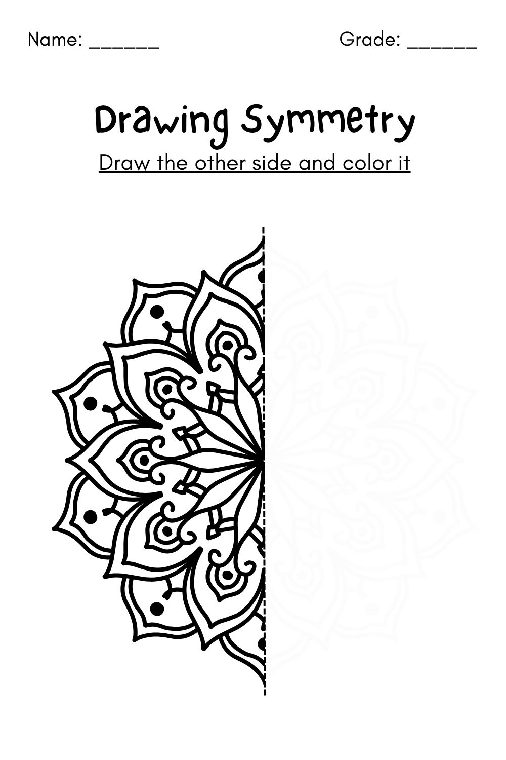 Printable Symmetry Drawing Sheets PDF - Printables Hub