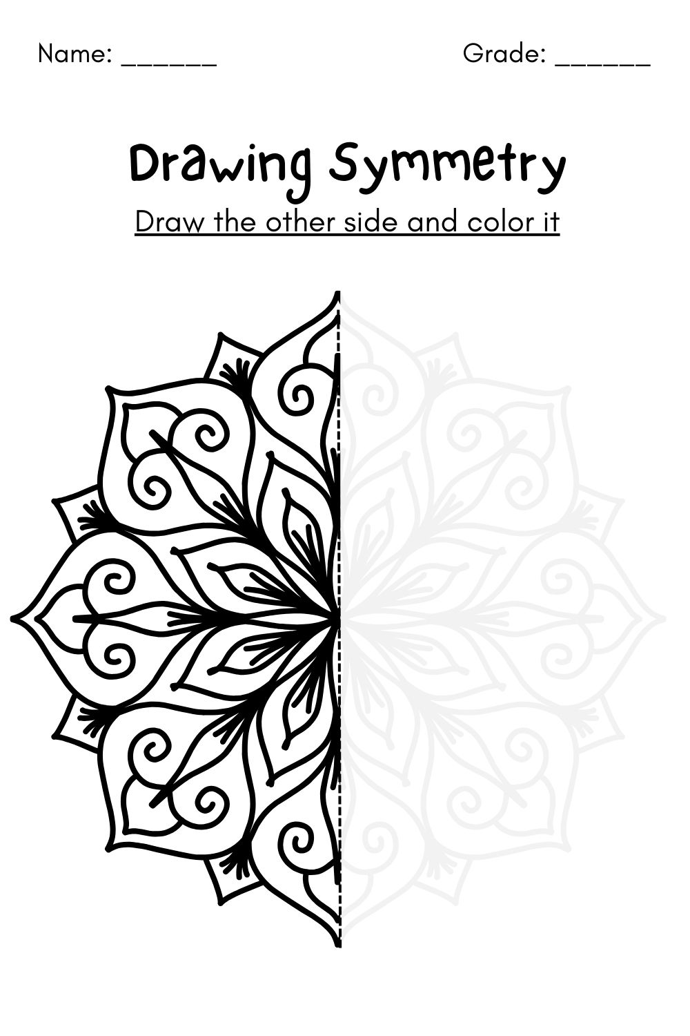 Printable Symmetry Drawing Sheets PDF - Printables Hub