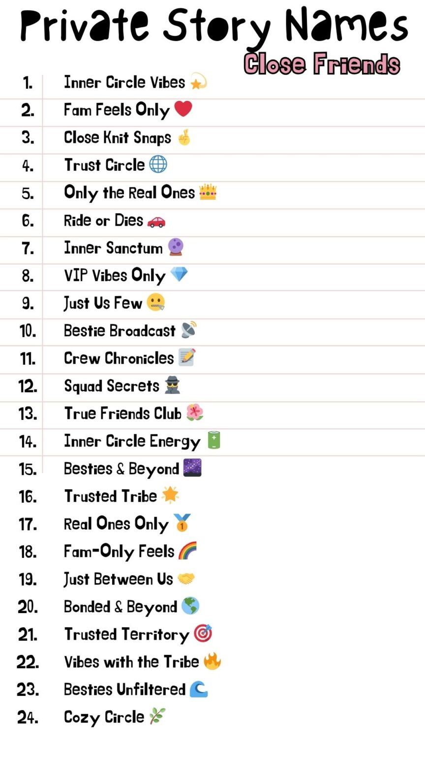 Printable Lists Of Private Story Names [PDF Included] - Printables Hub