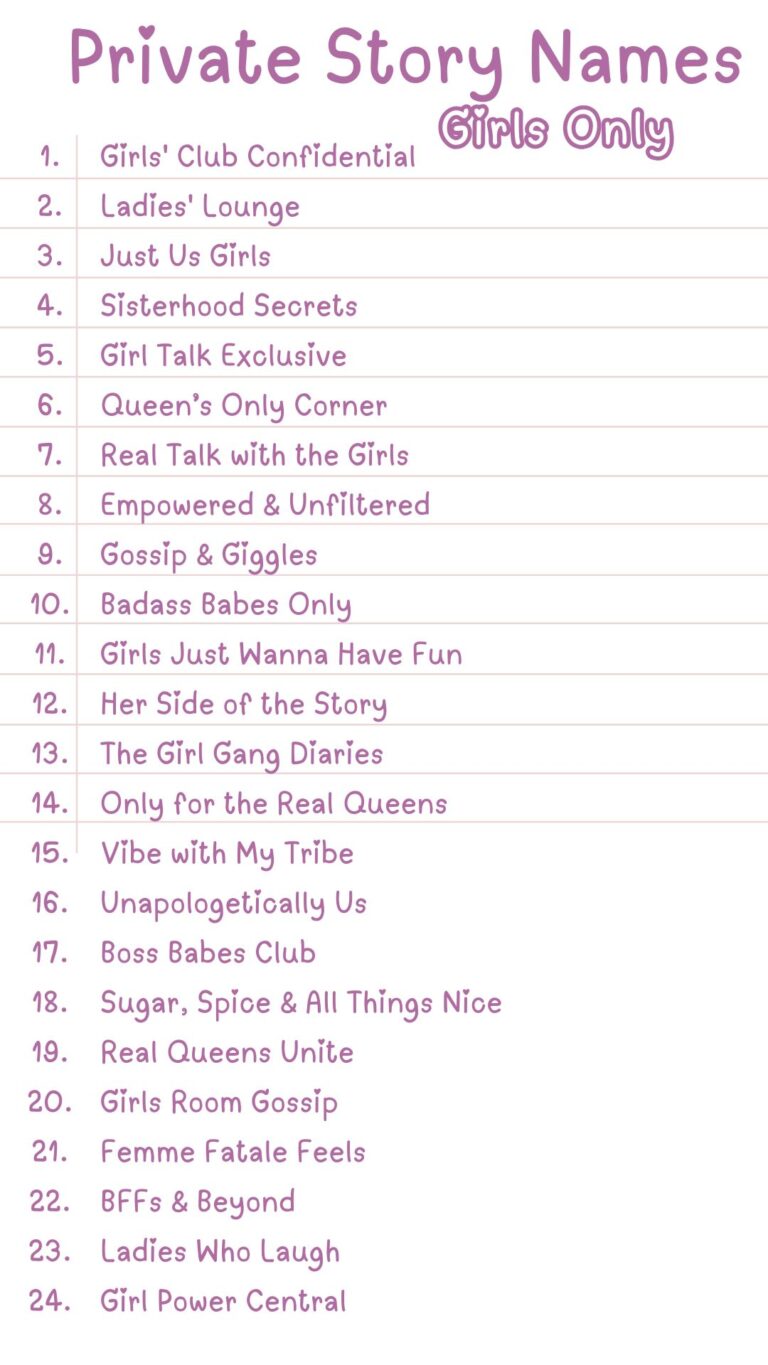 Printable Lists Of Private Story Names [PDF Included] - Printables Hub