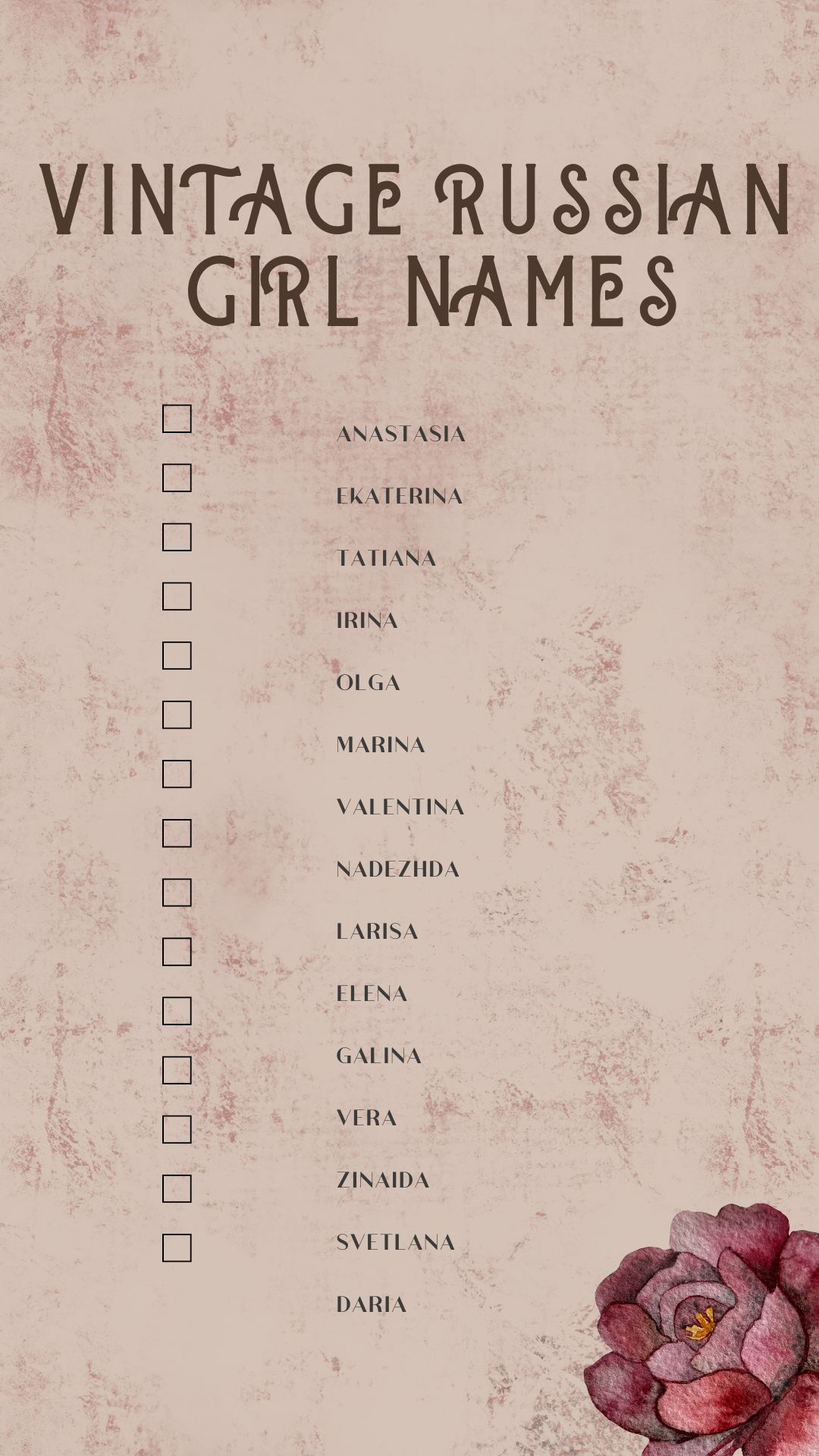 Printable Lists of Vintage Girl Names - Printables Hub
