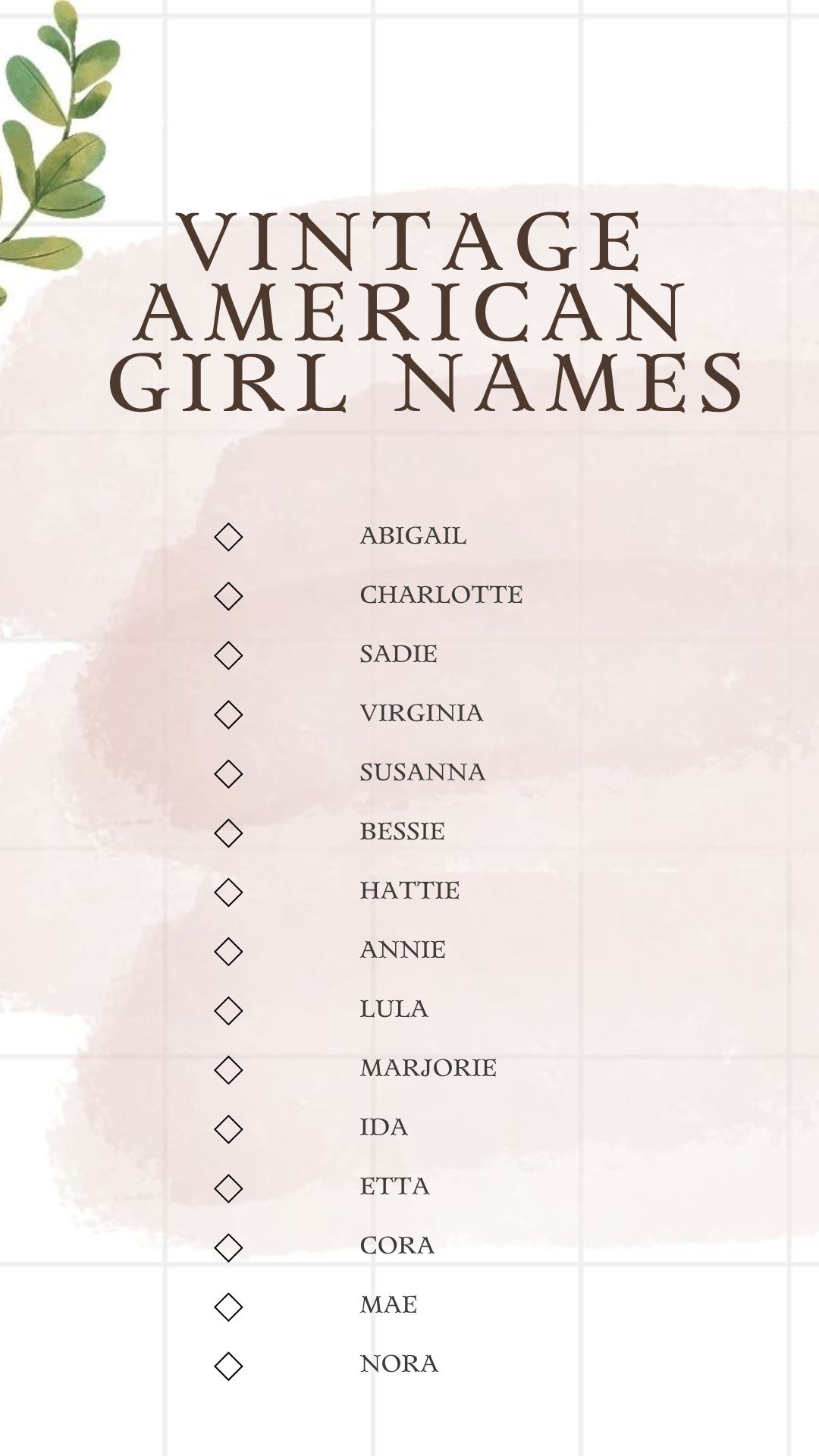 Printable Lists of Vintage Girl Names - Printables Hub