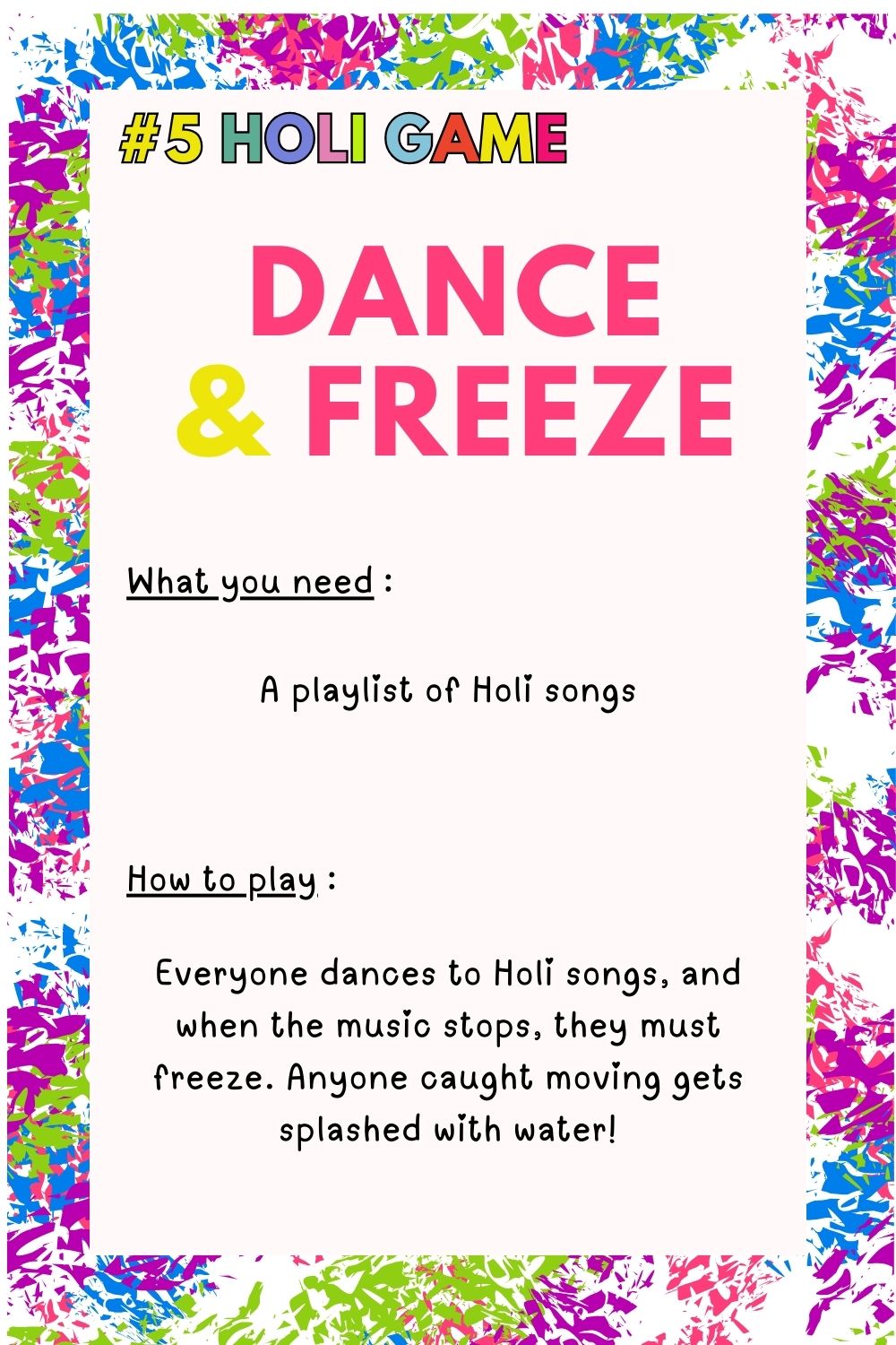 Holi Games Lists [Printable Sheets] - Printables Hub