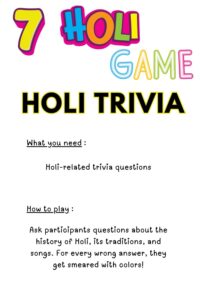 Holi Games Lists [Printable Sheets] - Printables Hub