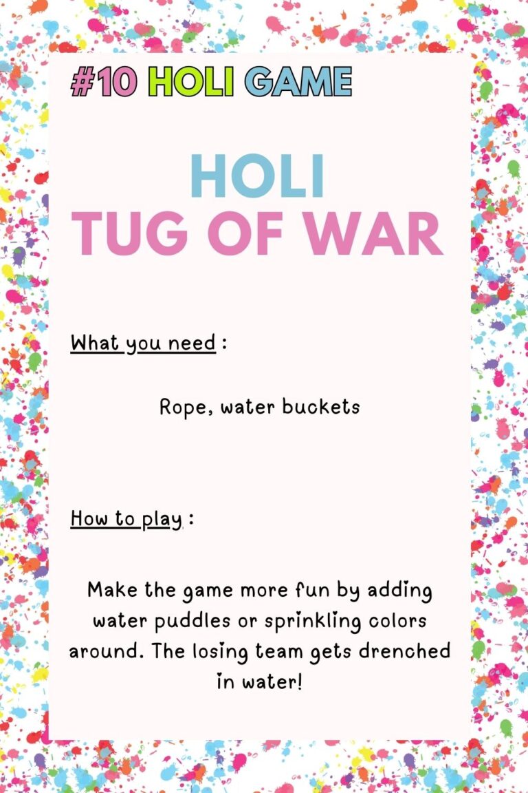 Holi Games Lists [Printable Sheets] - Printables Hub