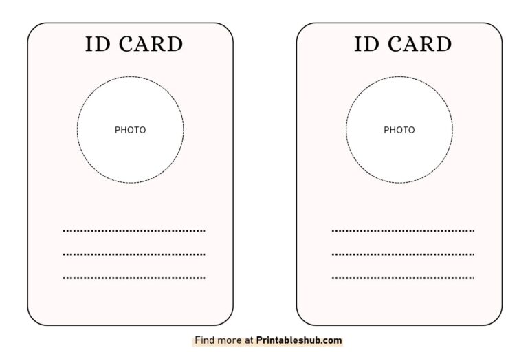 Printable Blank ID Card Templates - Printables Hub